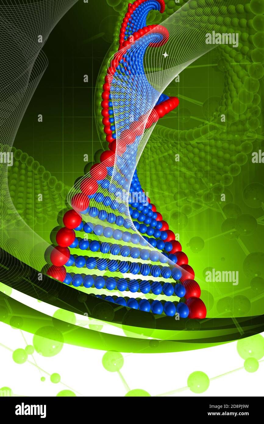 Digital illustration of DNA in color background Stock Photo - Alamy