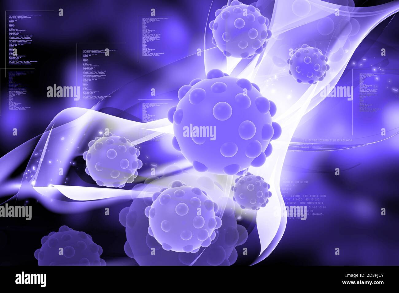 Digital illustration of Bacteria in color background Stock Photo - Alamy