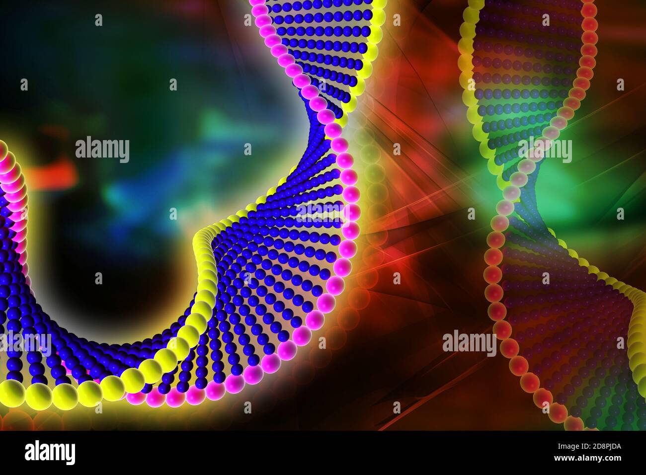 Digital illustration of DNA in color background Stock Photo - Alamy