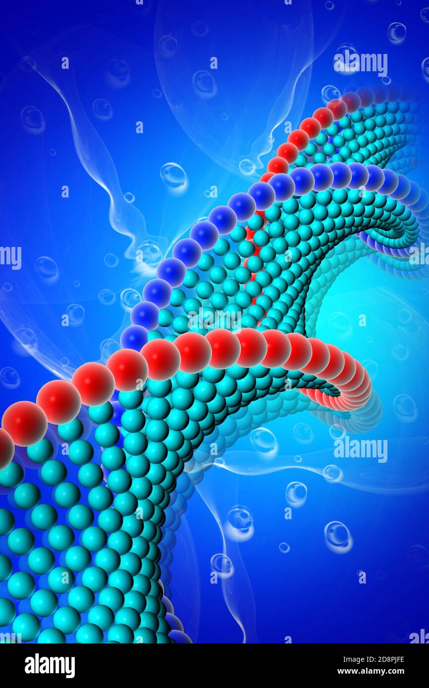 Digital illustration of DNA in color background Stock Photo - Alamy
