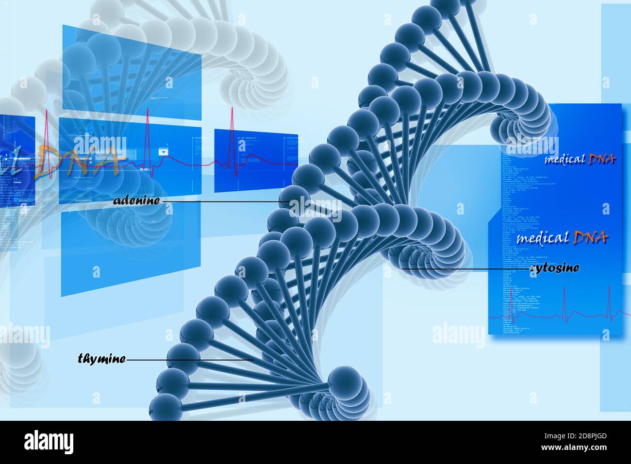 3d illustration of DNA in abstract background Stock Photo - Alamy