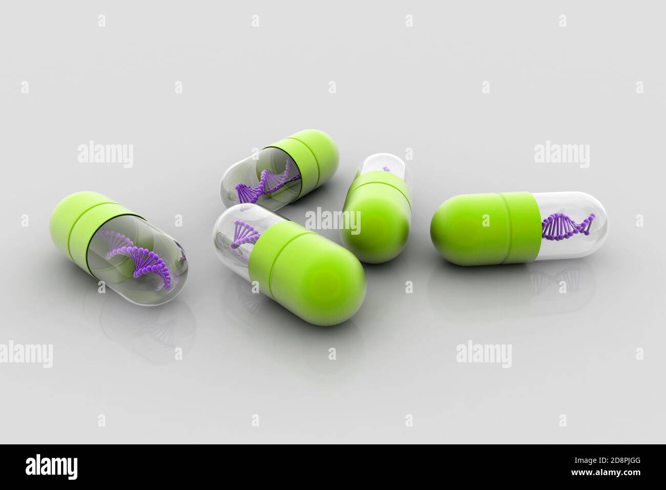 3d illustration of Dna inside the capsule Stock Photo - Alamy