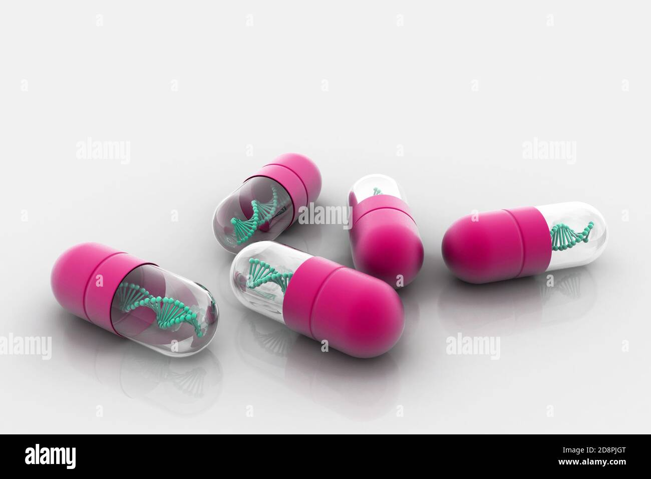 3d illustration of Dna inside the capsule Stock Photo - Alamy