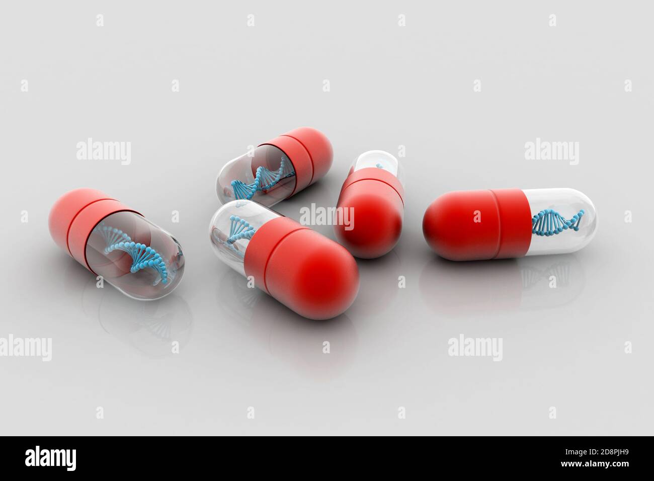 3d illustration of Dna inside the capsule Stock Photo - Alamy