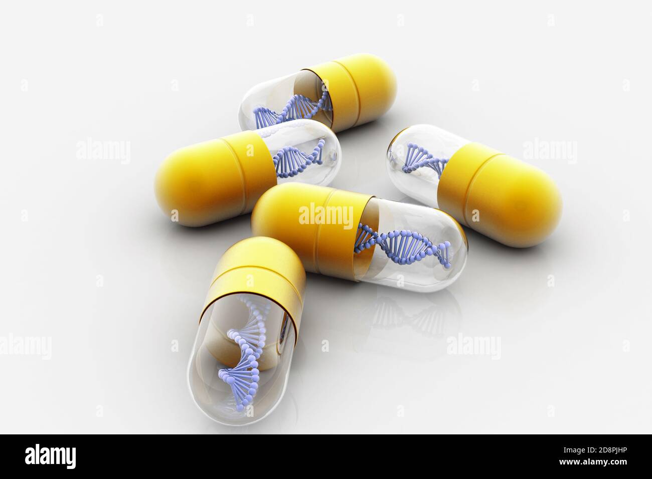 3d illustration of Dna inside the capsule Stock Photo - Alamy