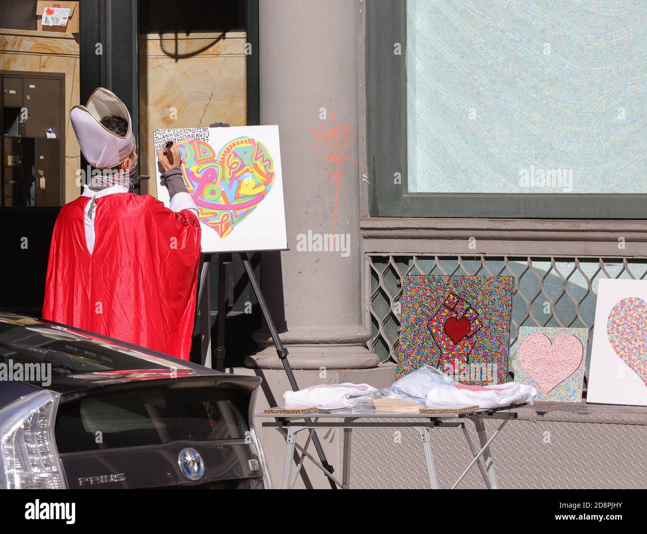 SOHO, New York, USA, October 31, 2020 - Painter Marco Santini During ...