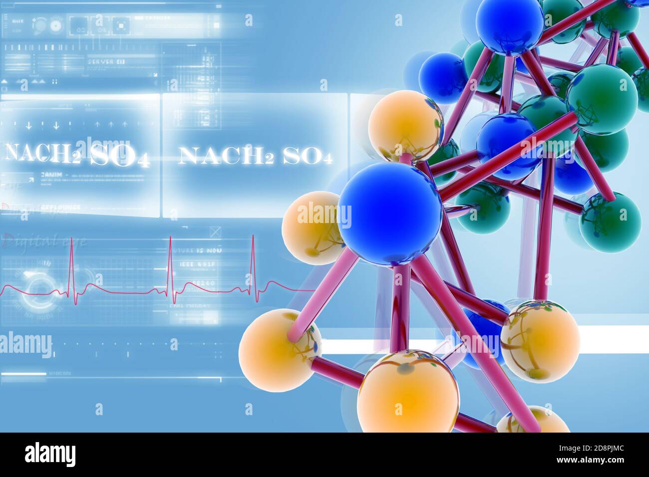 3d Model of a molecule from color spheres and rod Stock Photo - Alamy