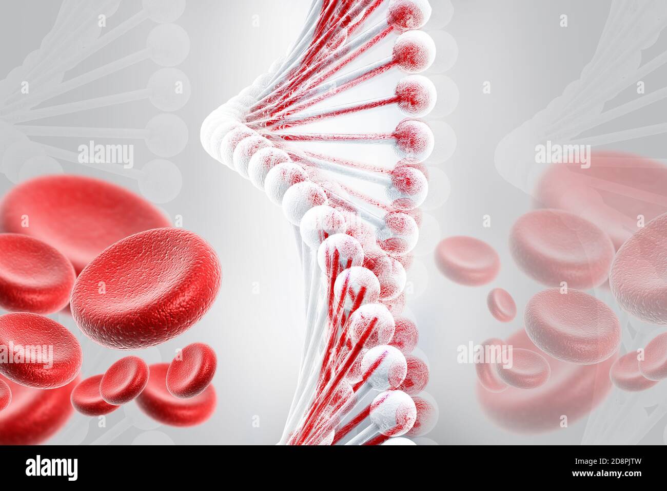 DNA with blood cells Stock Photo - Alamy