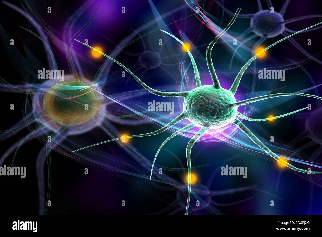 3d nerve cell Stock Photo - Alamy