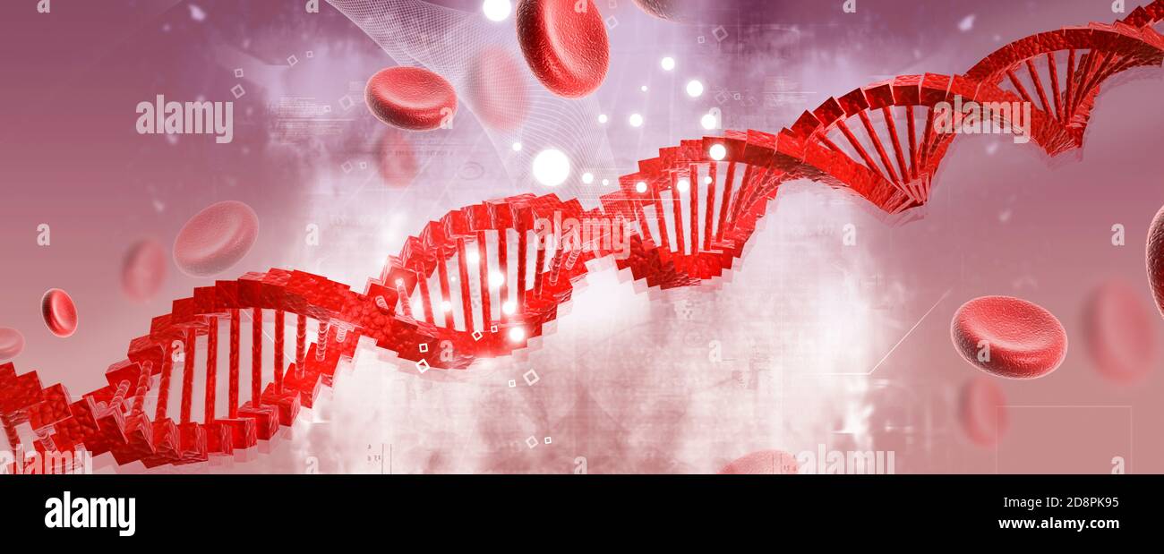 Grey red dna chain hi-res stock photography and images - Alamy