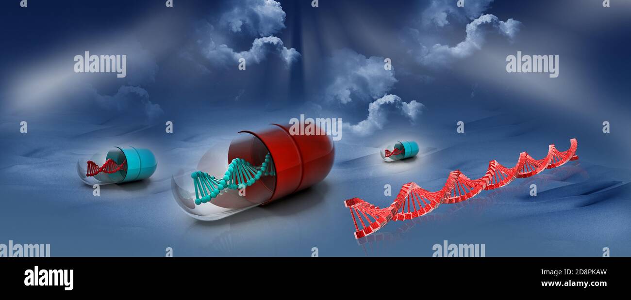 DNA with capsule Stock Photo - Alamy