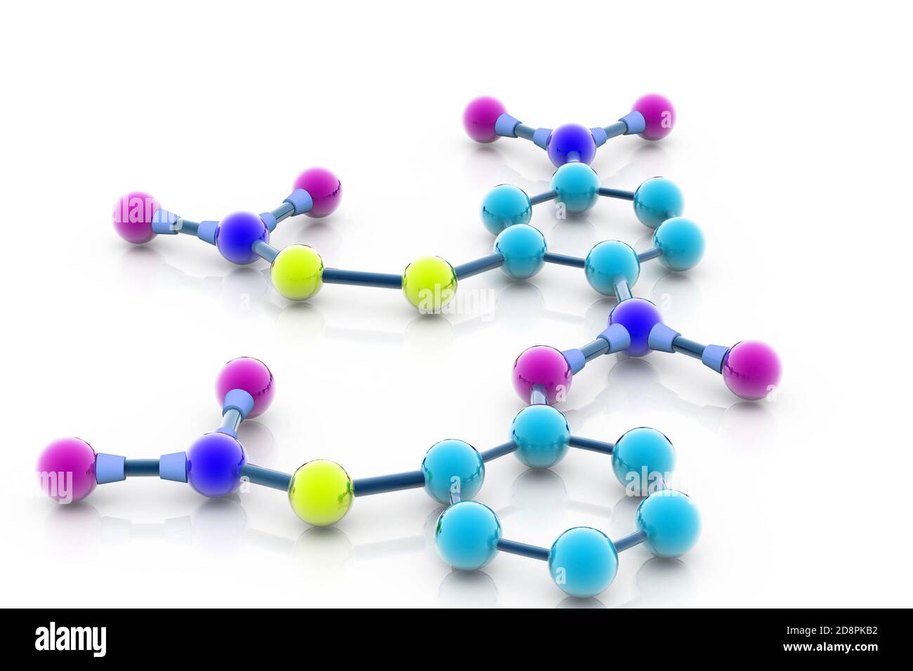 3d Model of a molecule from color spheres and rod Stock Photo - Alamy