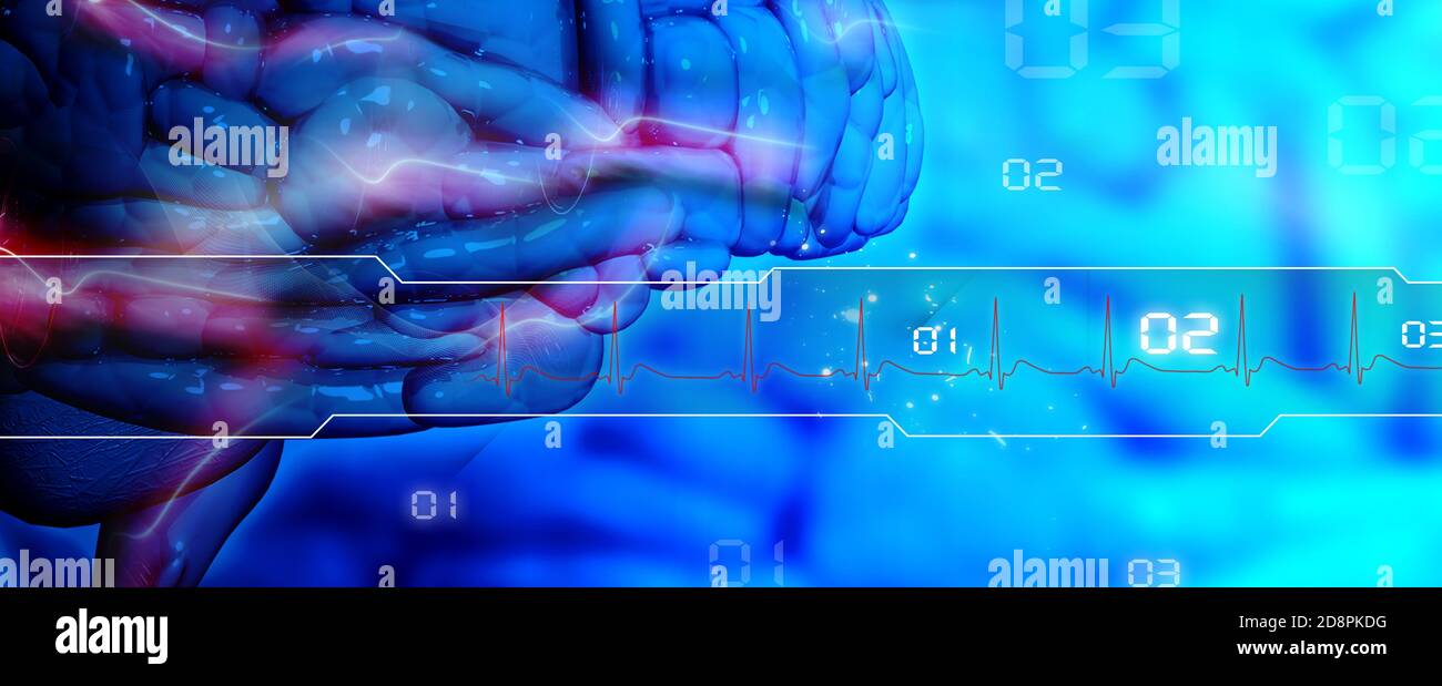 Brain in abstract background Stock Photo - Alamy