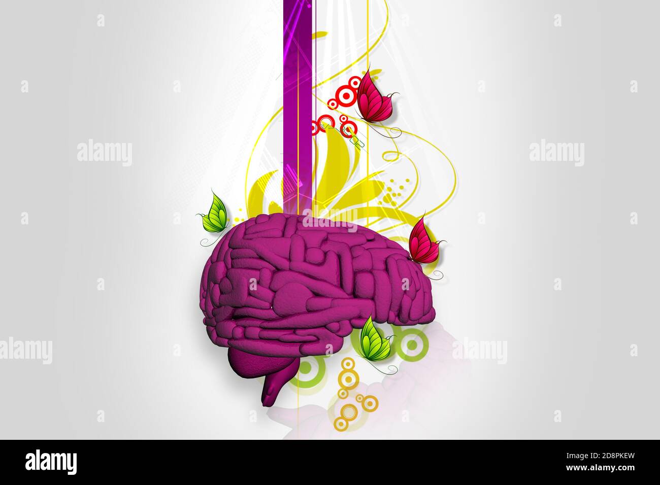Brain in abstract background Stock Photo - Alamy
