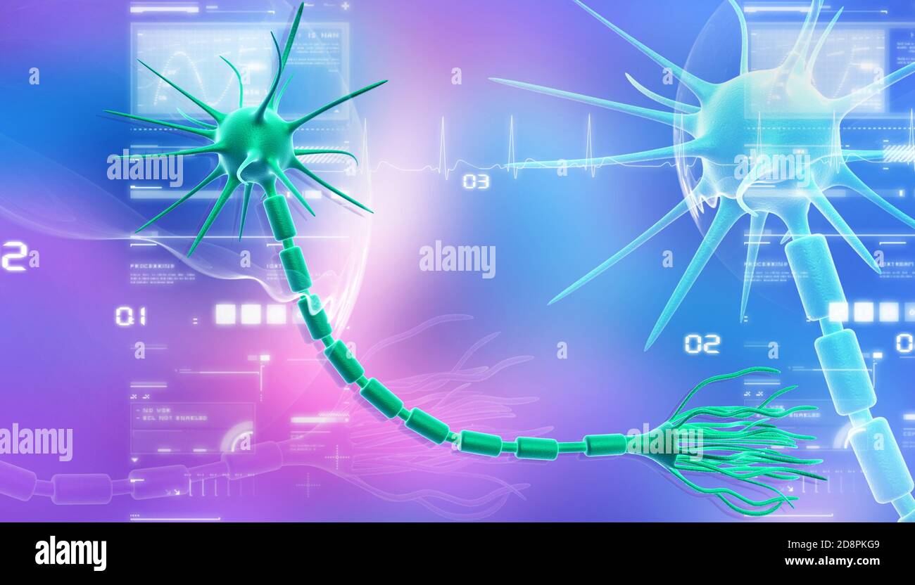 Neuron cell in abstract design Stock Photo - Alamy