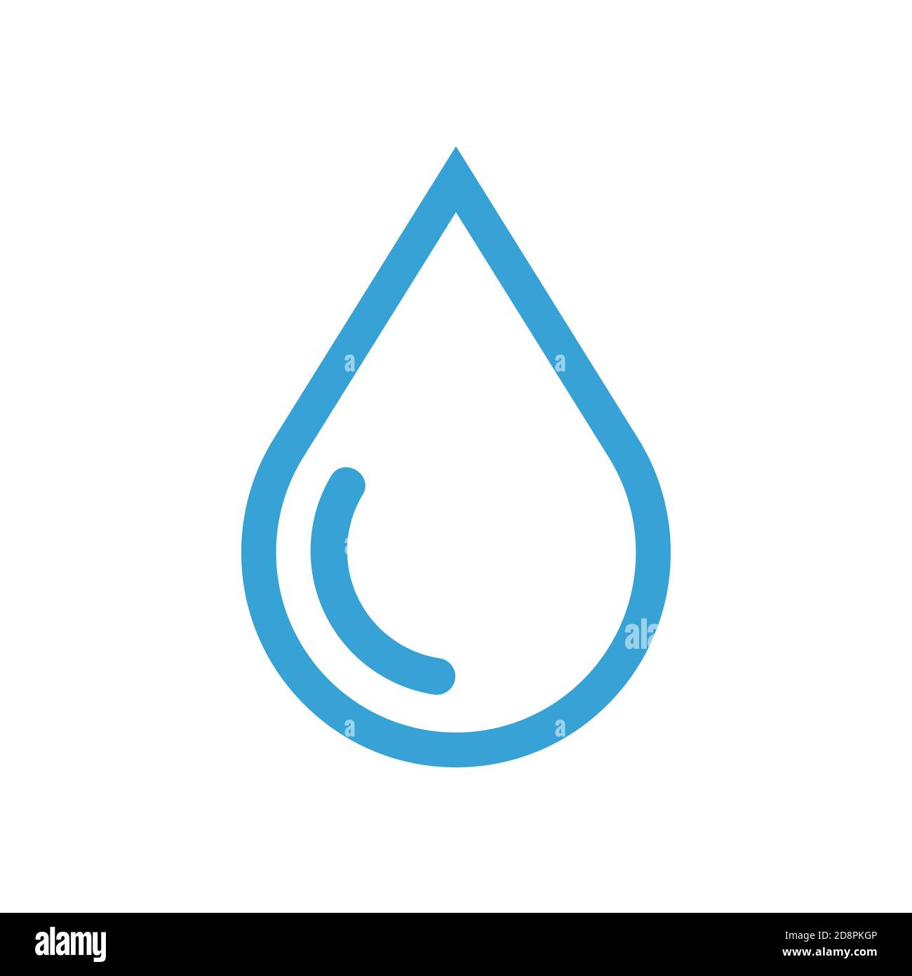 Water Drop Outline Icon Modern Minimal Flat Design Style Vector