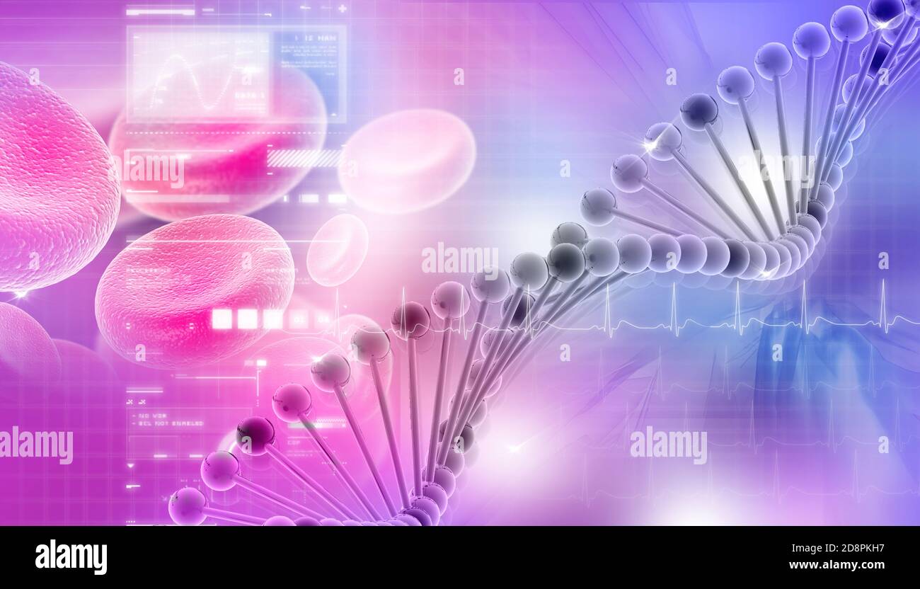 3d dna in color background Stock Photo - Alamy