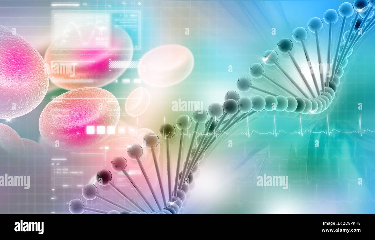 3d dna in color background Stock Photo - Alamy