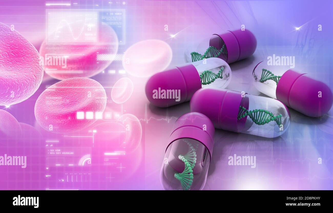 Dna in pill Stock Photo - Alamy