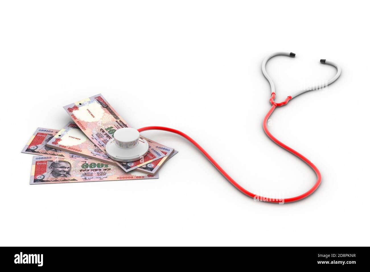 Financial concept - Stethoscope testing Indian money Stock Photo - Alamy