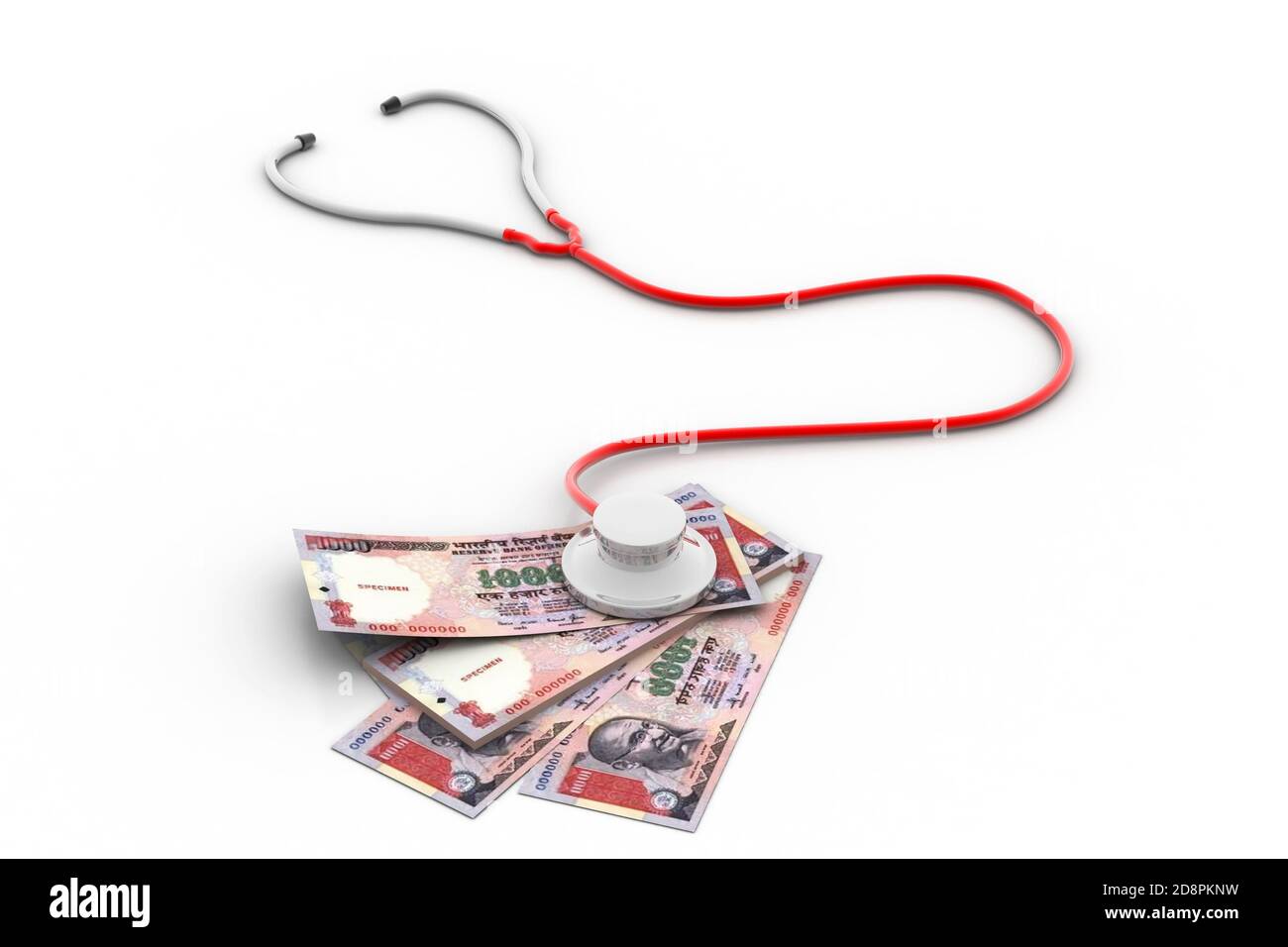 Financial concept - Stethoscope testing Indian money Stock Photo - Alamy