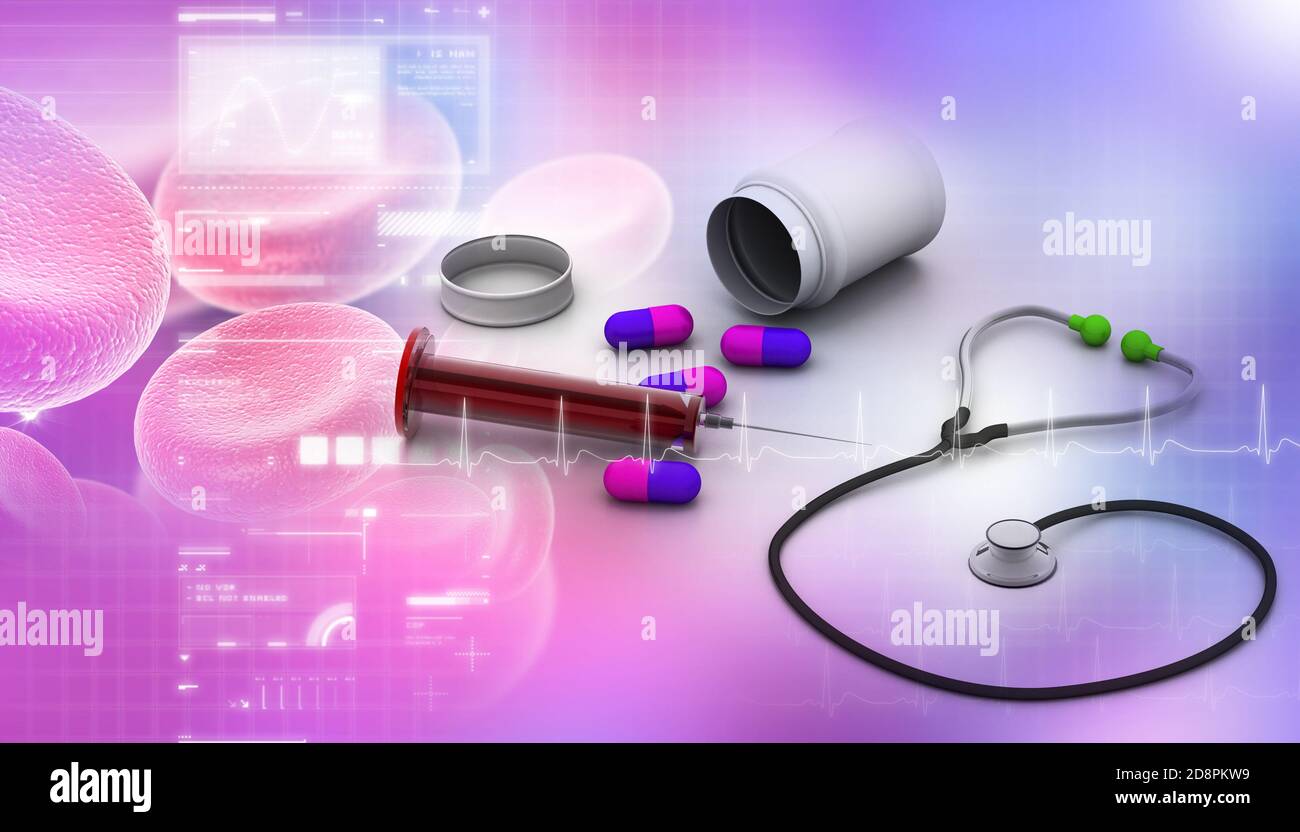 Medical equipments In abstract background Stock Photo - Alamy