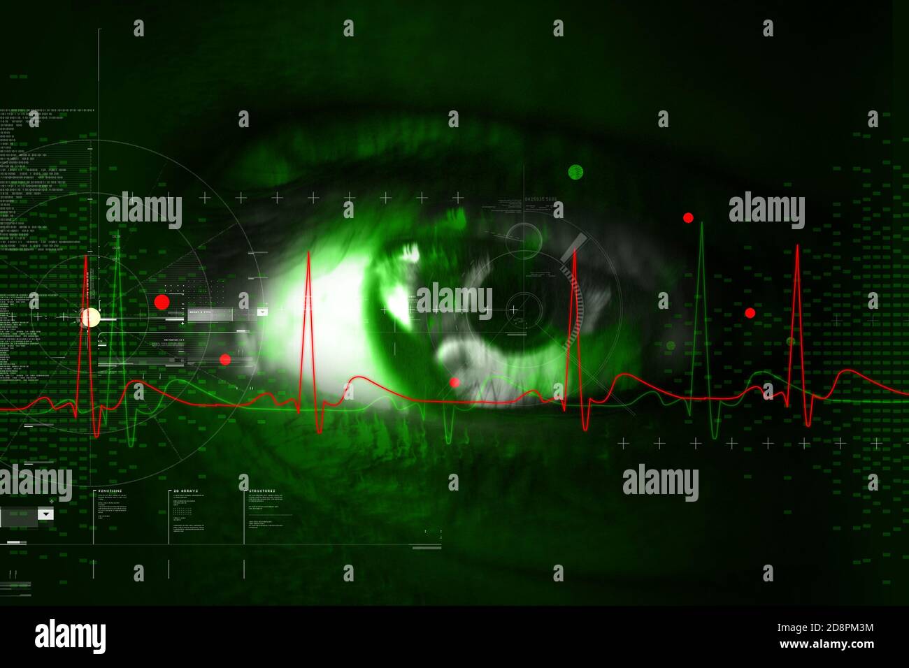 Digital illustration of an eye scan as concept for secure digital ...
