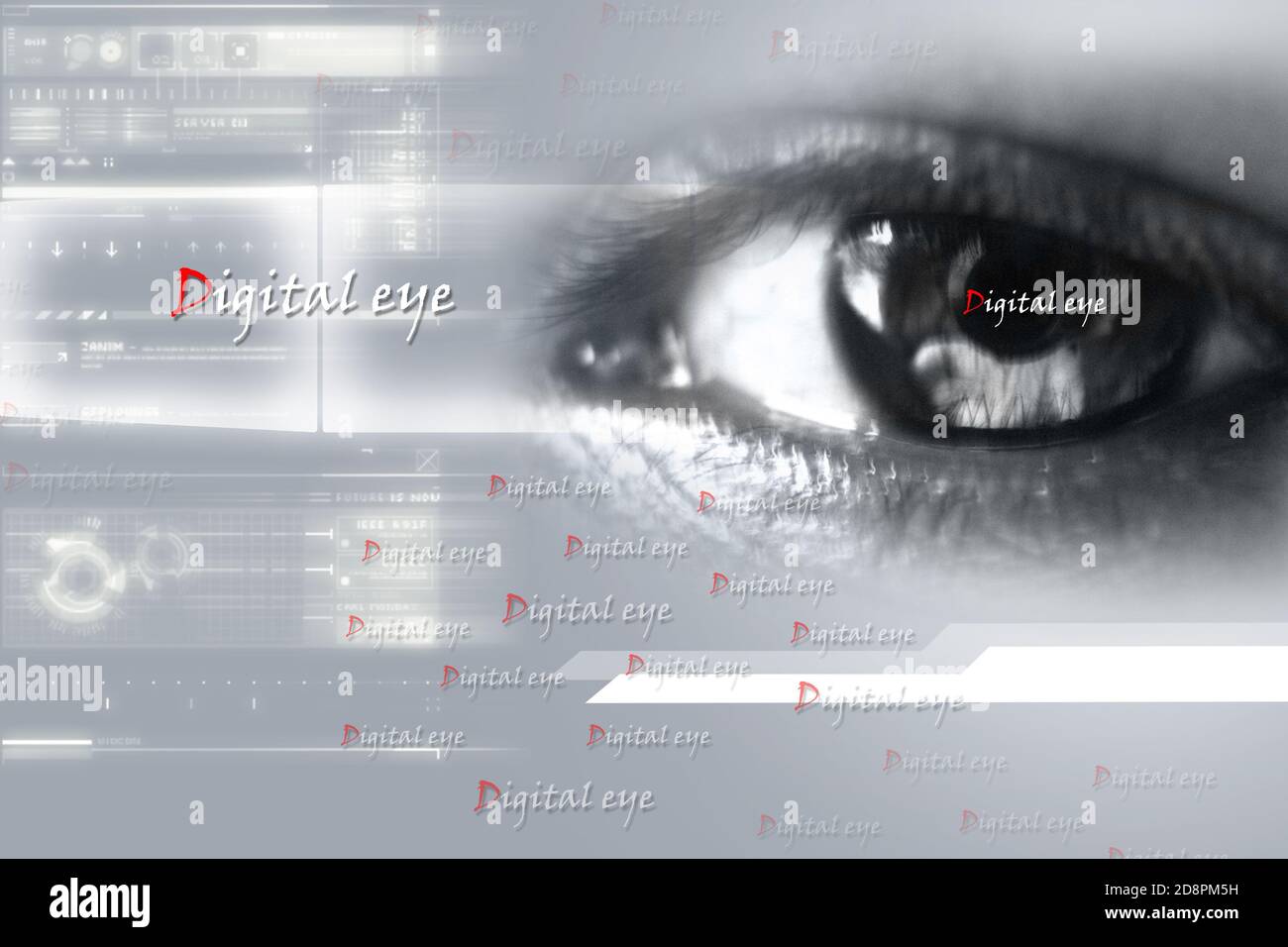 Digital illustration of an eye scan as concept for secure digital ...