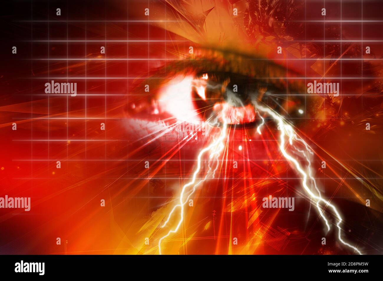 Digital illustration of an eye scan as concept for secure digital ...