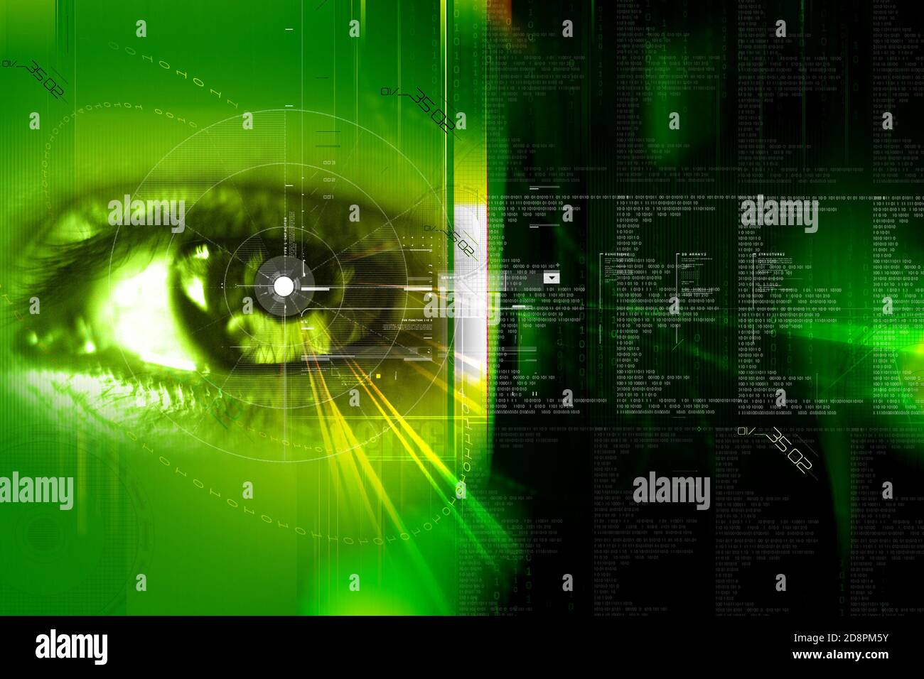 Digital illustration of an eye scan as concept for secure digital ...