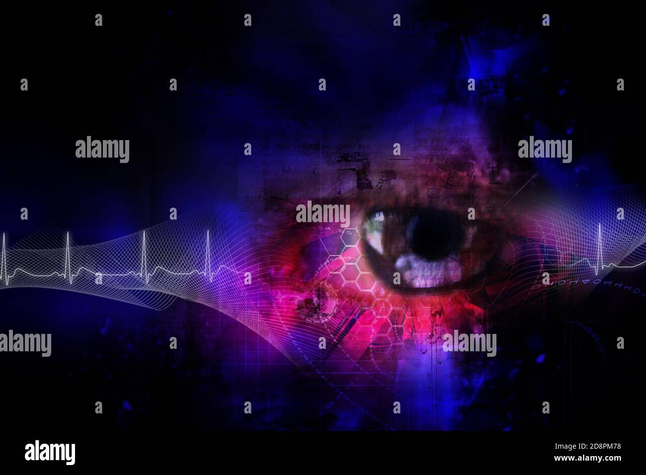 Digital illustration of an eye scan as concept for secure digital ...