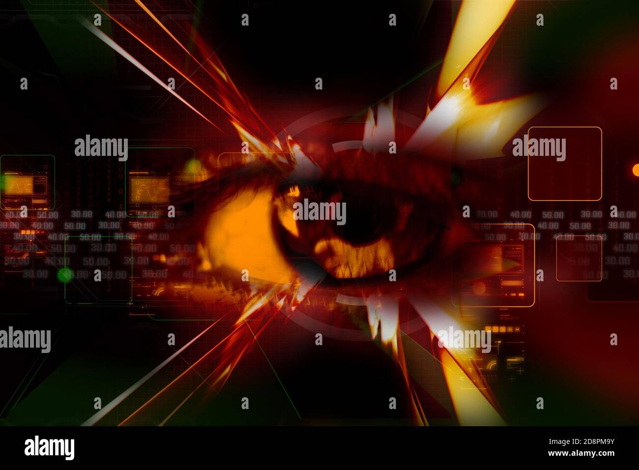 Digital illustration of an eye scan as concept for secure digital ...