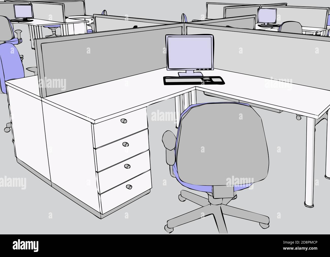 empty office interior. Office room vector illustration Stock Vector ...
