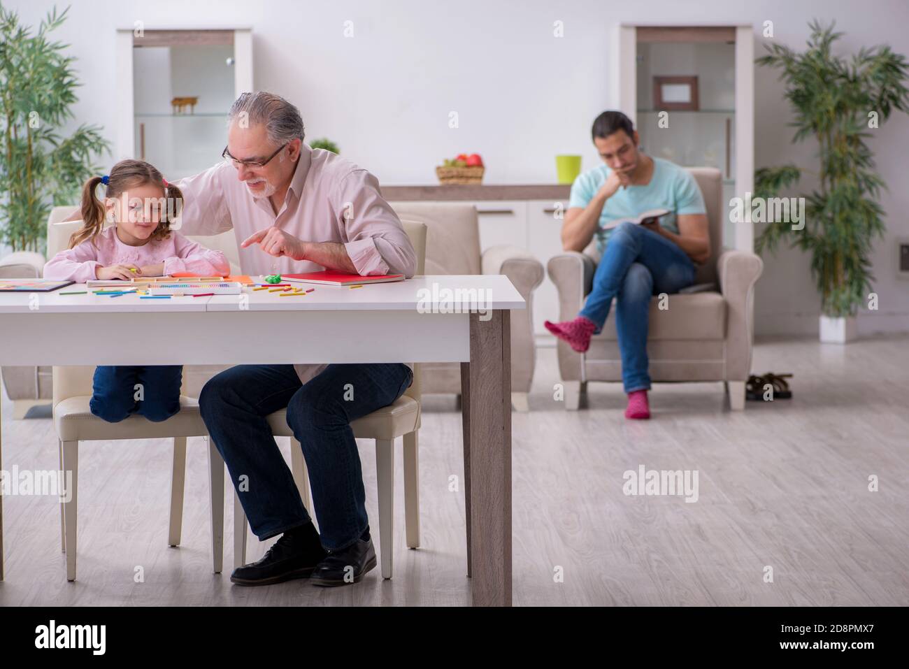 Three generations of family in the early development concept Stock ...