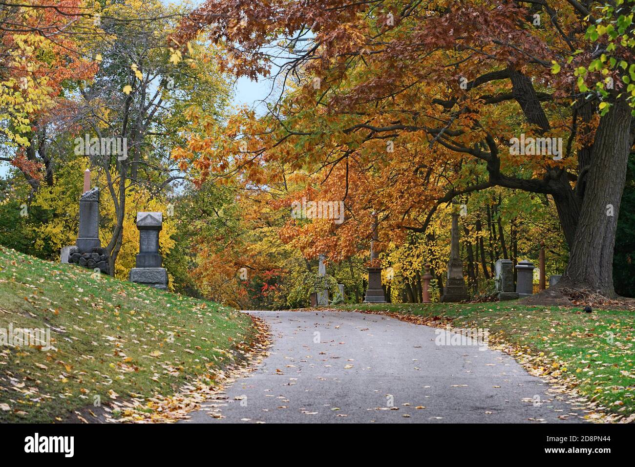 Mount Pleasant Cemetery, Toronto, Canada, trees in fall foliage Stock ...
