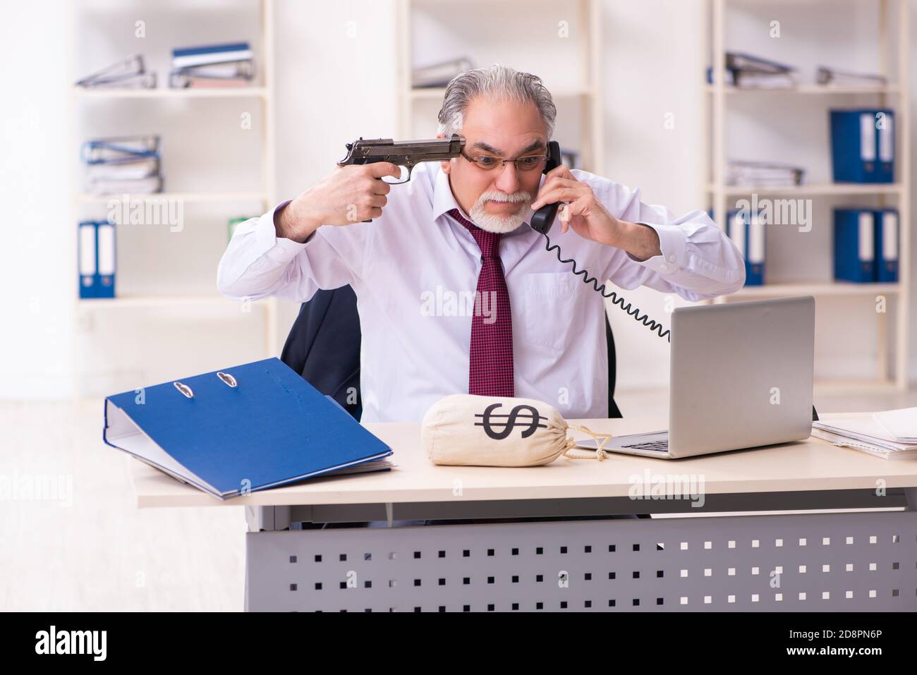 Angry old businessman talking in hi-res stock photography and images ...