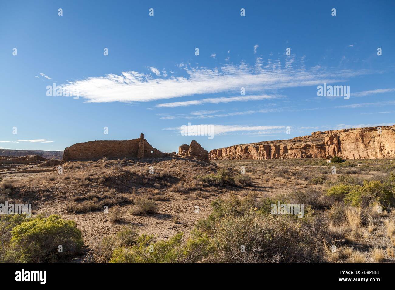 Ancient rock and brick ruins built by the Anasazi people to blend in to ...