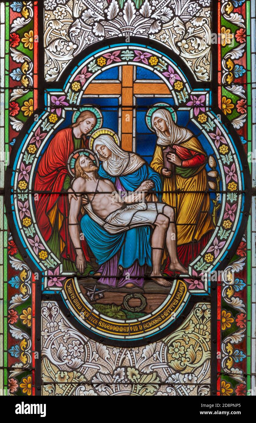 VIENNA, AUSTIRA - OCTOBER 22, 2020: The Deposition - Pieta on the ...