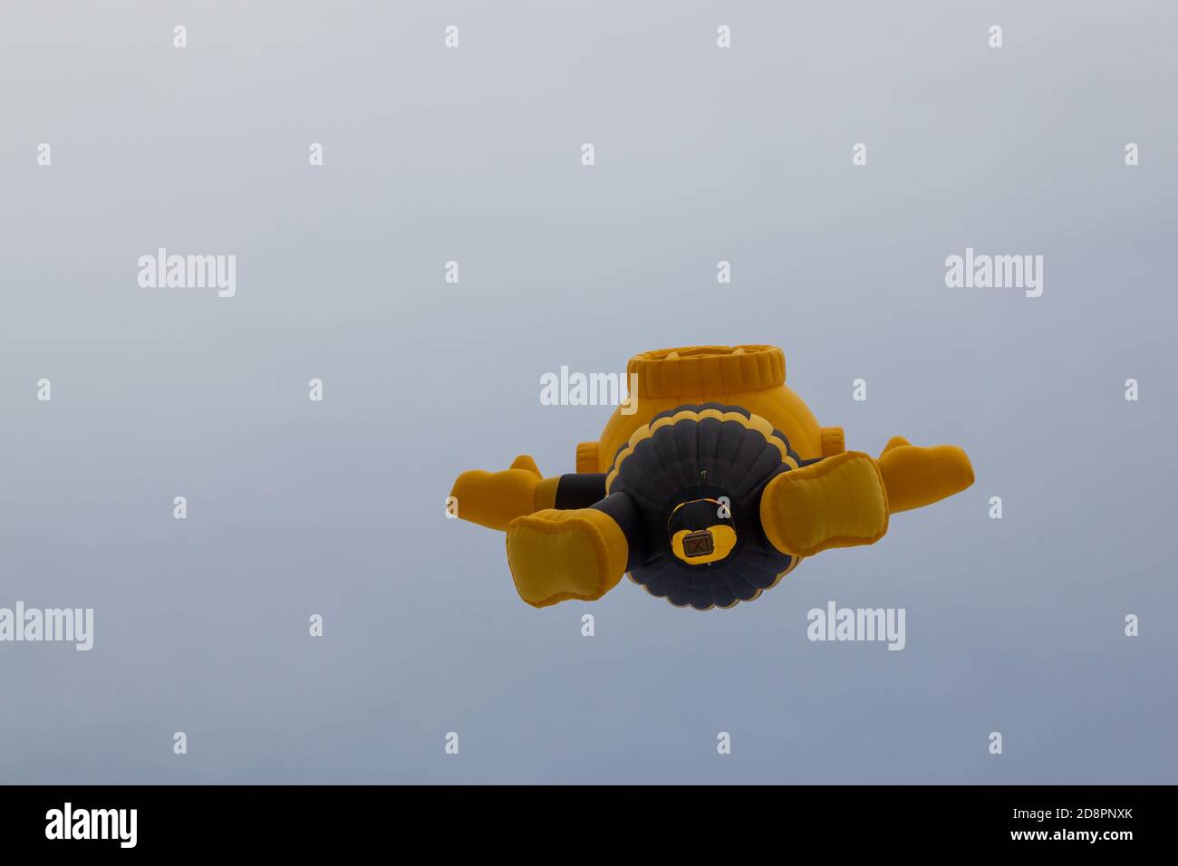 The view from directly underneath a hot air balloon shaped like a scuba ...