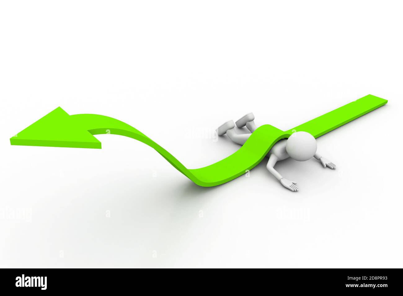 Man climb green growth arrow Stock Photo - Alamy
