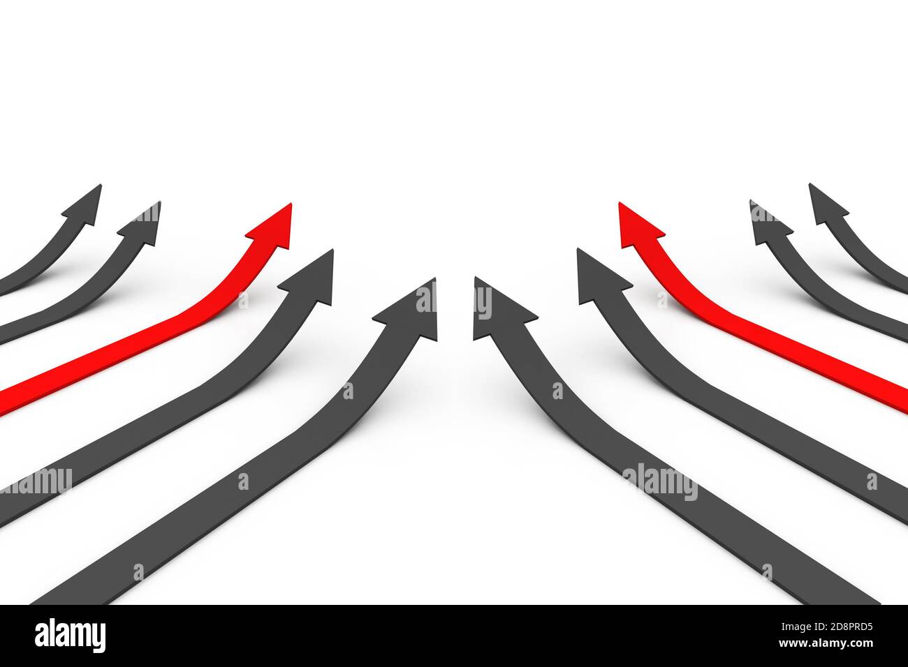 Arrows race to success pointing Stock Photo - Alamy