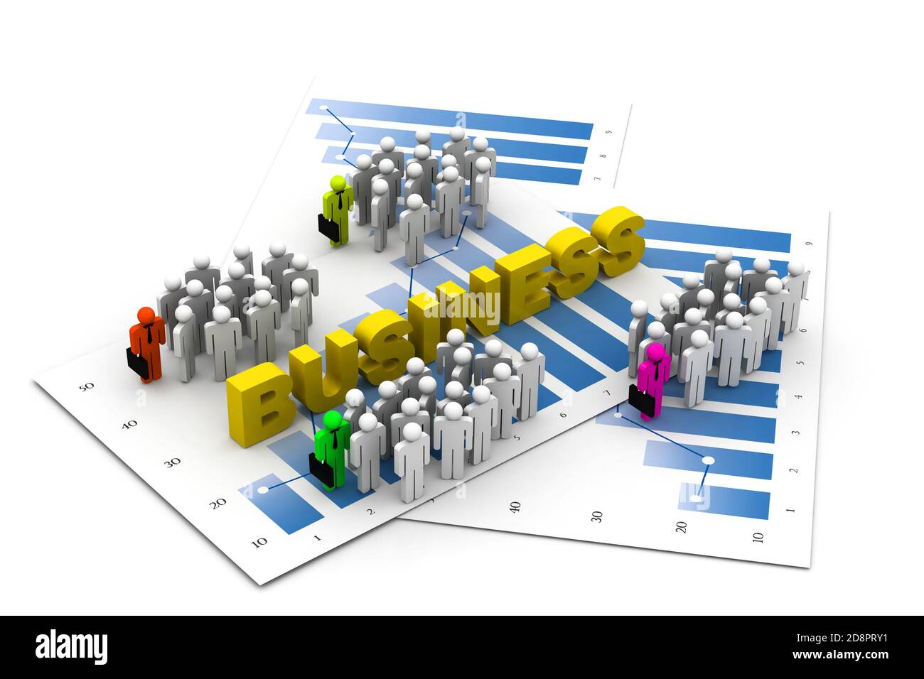 Business people with graph chart Stock Photo - Alamy