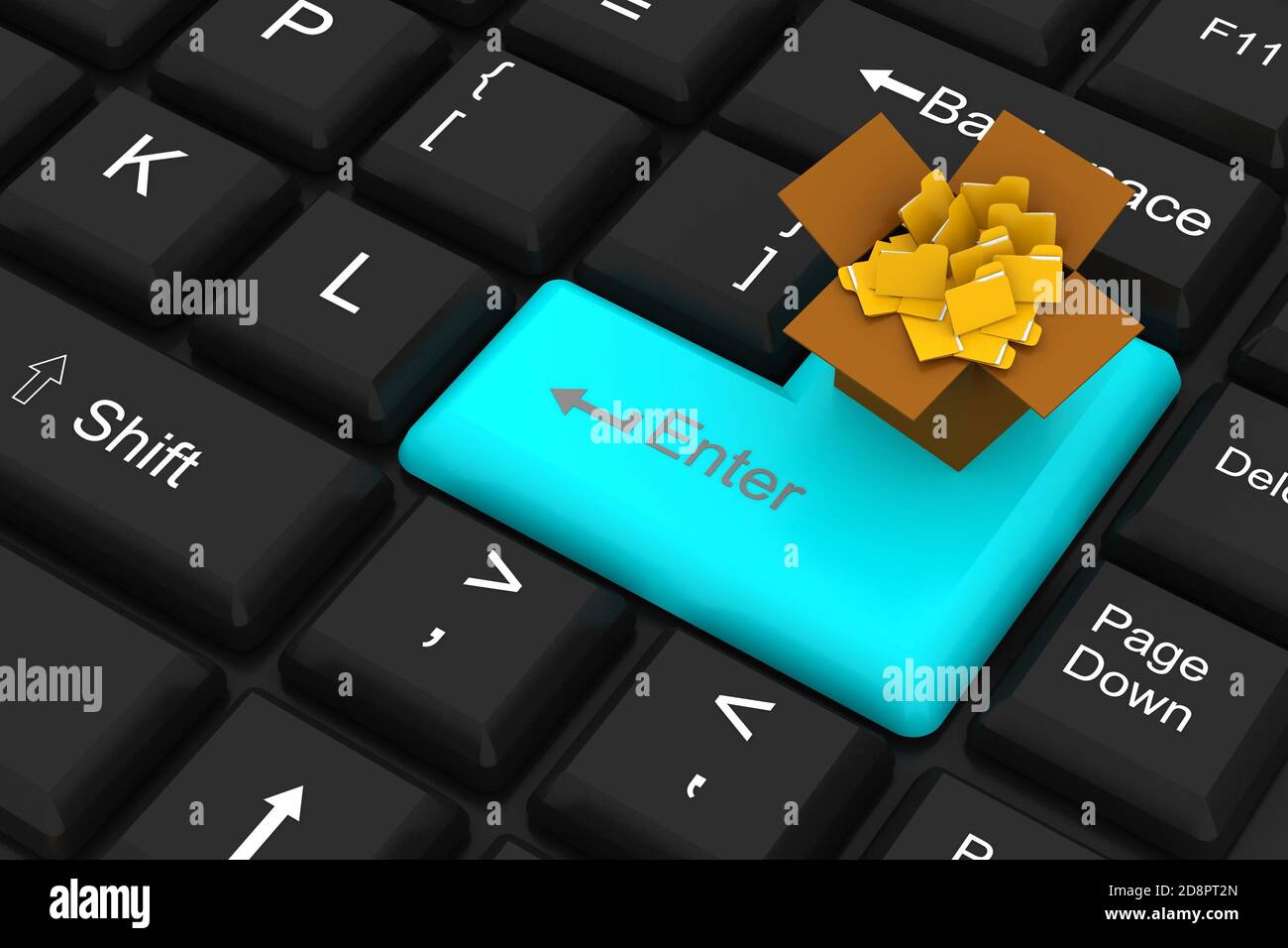 Folder with enter key Stock Photo - Alamy