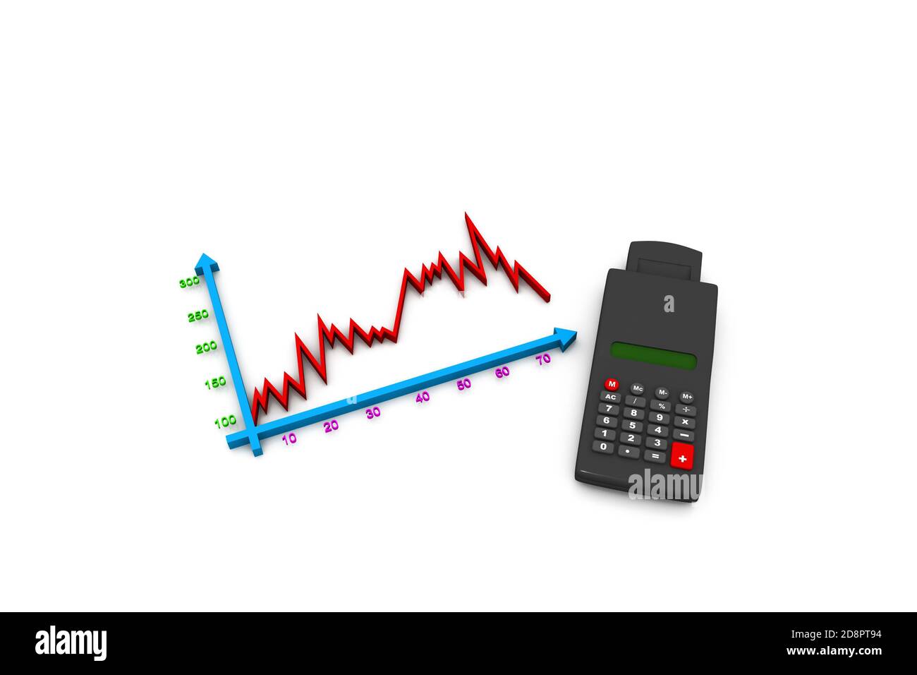 Graph with calculator Stock Photo - Alamy