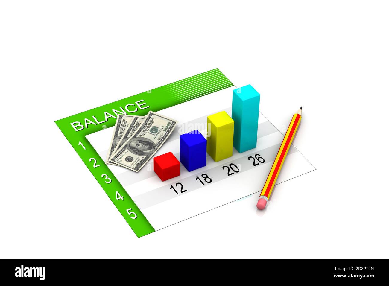 Financial graph, chart with money Stock Photo - Alamy