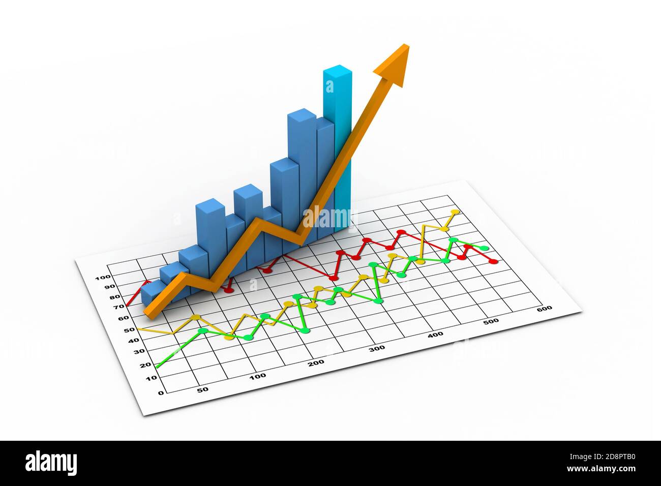 Business graph 3d Stock Photo - Alamy