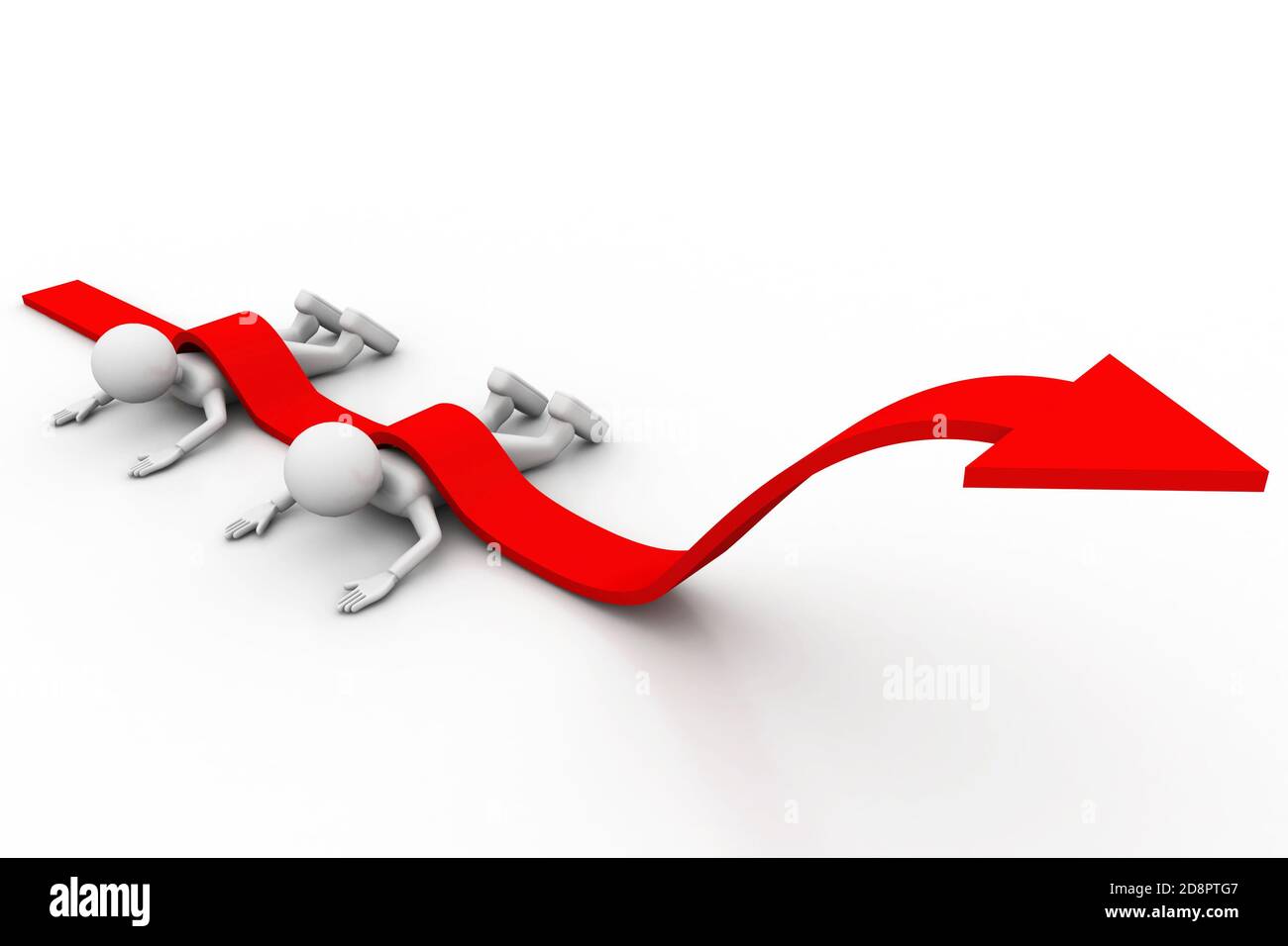 3d human red arrow growth Cut Out Stock Images & Pictures - Alamy