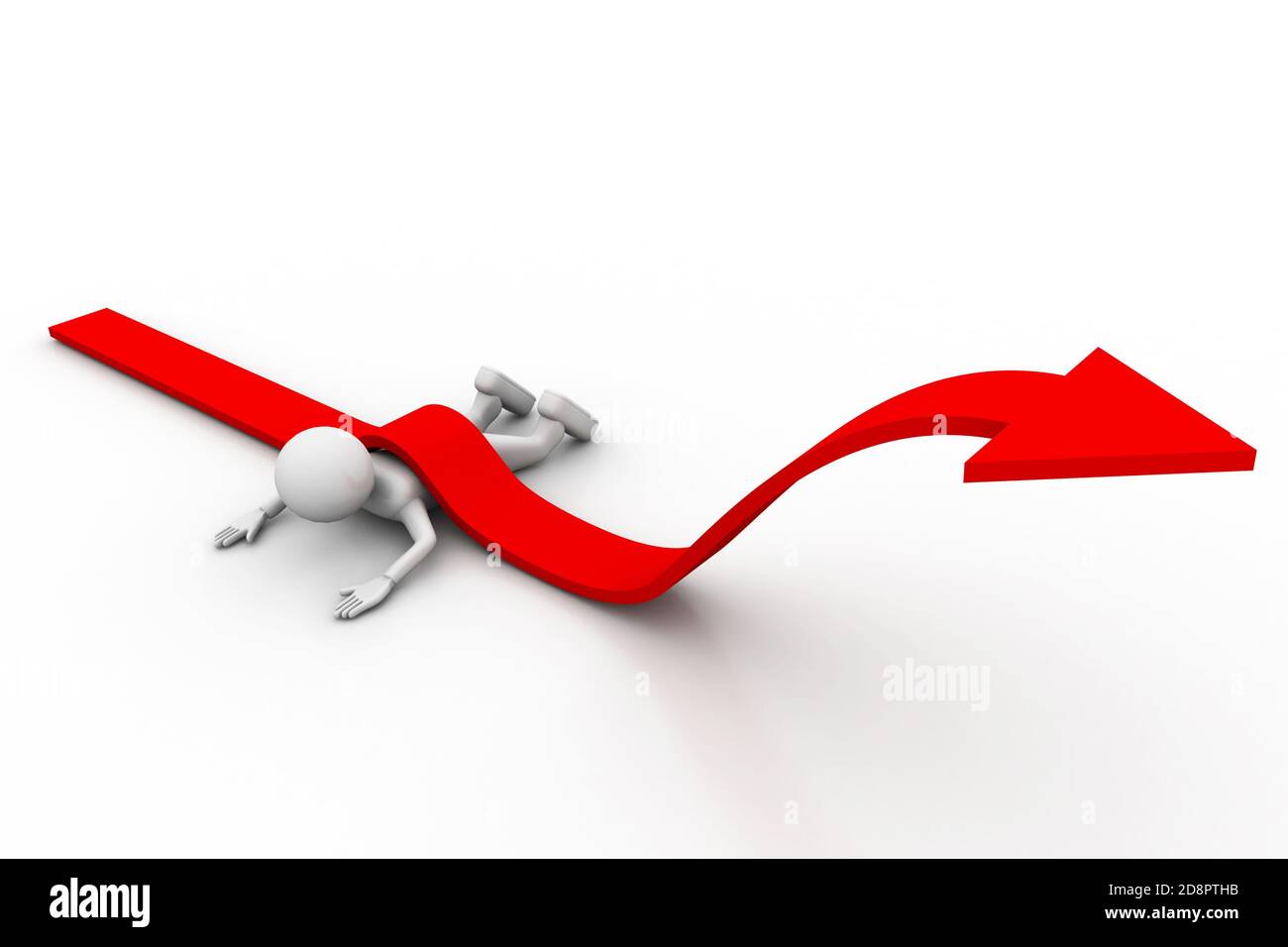 Man climb red growth arrow Stock Photo - Alamy