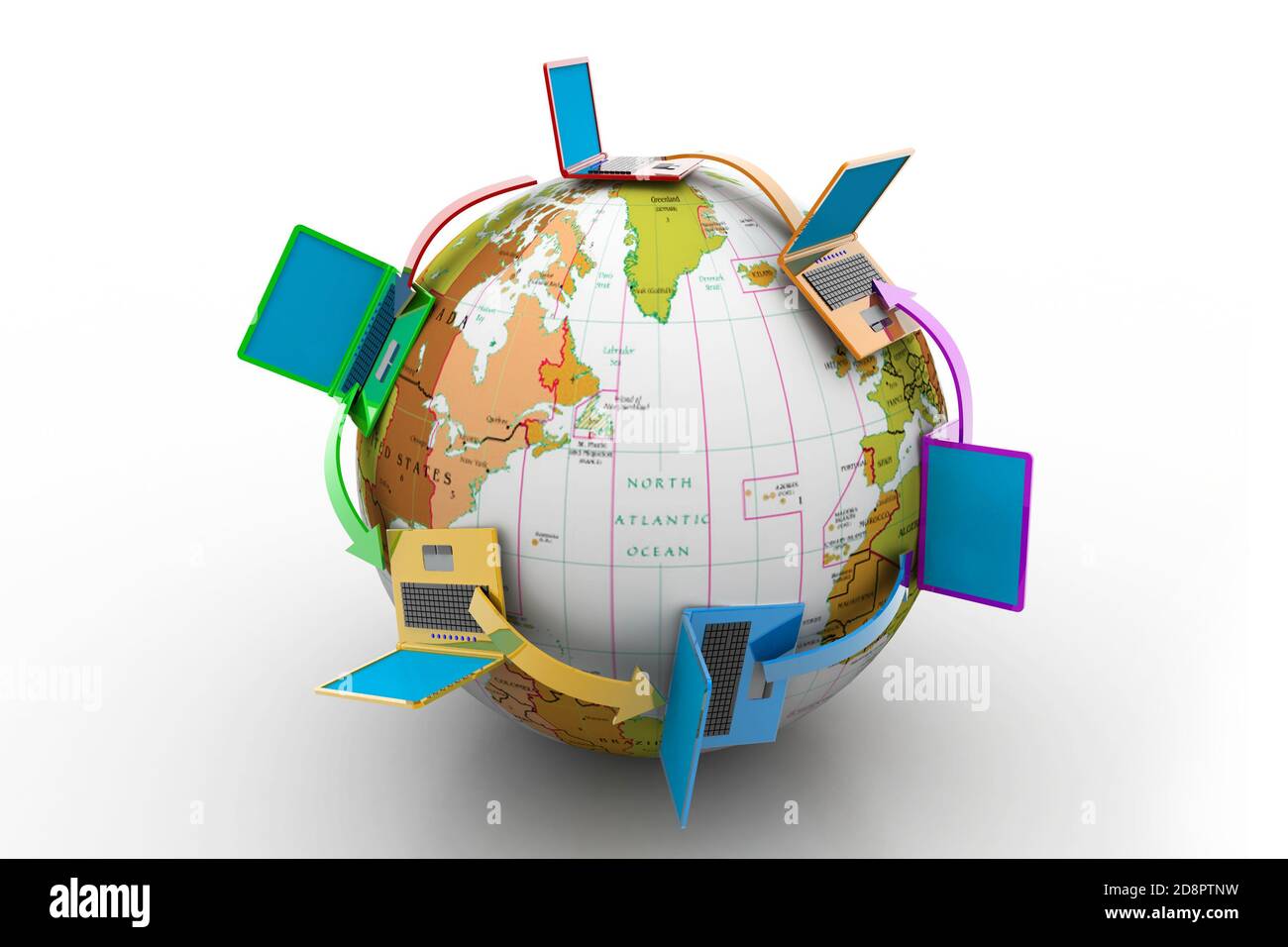Computer network around the world Stock Photo - Alamy