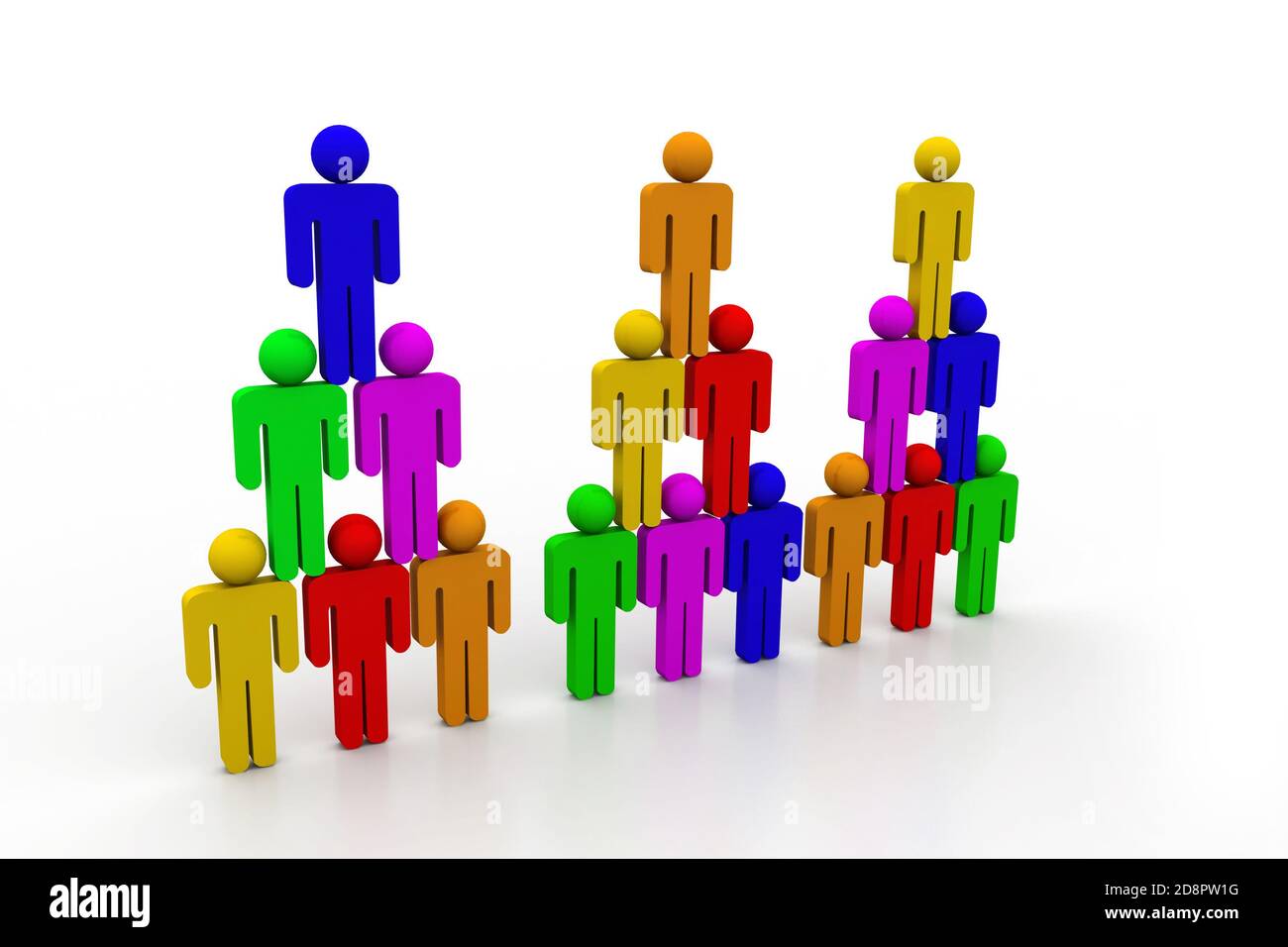Colorful human pyramid Stock Photo - Alamy